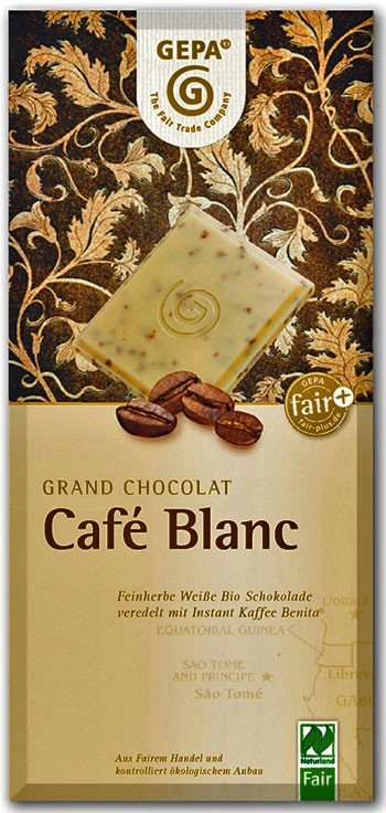 GEPA Bio Schokolade Café Blanc – weiße Schokolade mit Kaffee